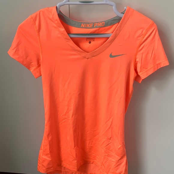 Nike | Tops | Bright Orange Nike Pro Workout Top | Poshmark